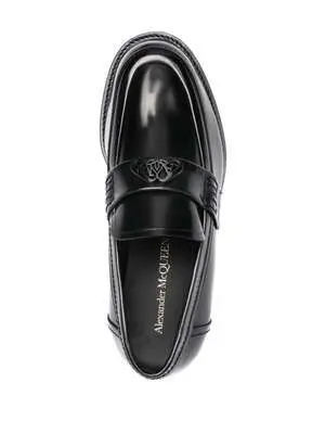 Alexander McQueen Logo-plaque Leather Loafers