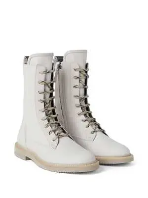 Brunello Cucinelli Leather Combat Boots