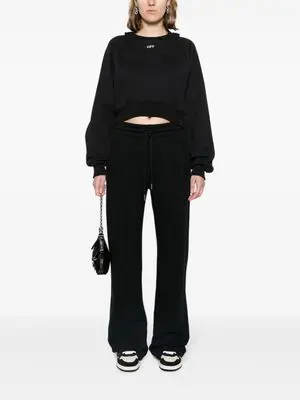 Off-White Cropped Layered Sweatshirt - Black