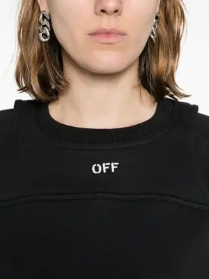 Off-White Cropped Layered Sweatshirt - Black