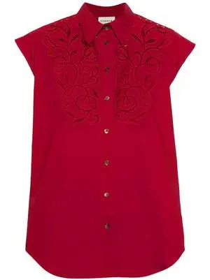 P.a.r.o.s.h Broderie Anglaise Cotton Shirt