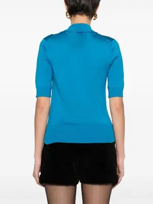 Dolce & Gabbana Floral-appliqué Knit Polo Shirt