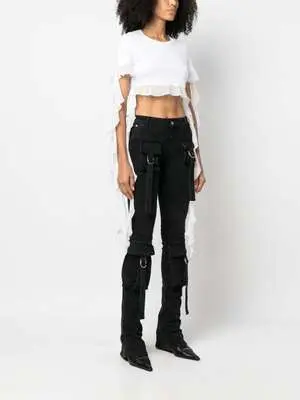 Blumarine Ruffled Crop Top