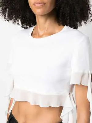 Blumarine Ruffled Crop Top