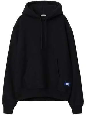 Burberry Ekd-appliqué Cotton Hoodie - Black