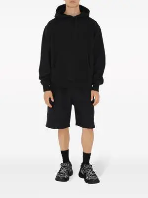 Burberry Ekd-appliqué Cotton Hoodie - Black