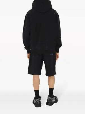 Burberry Ekd-appliqué Cotton Hoodie - Black