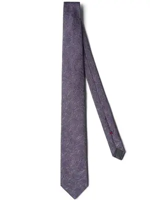 Brunello Cucinelli Paisley Silk Neck Tie - Purple
