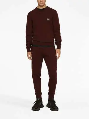 Dolce & Gabbana Logo-plaque Knitted Track Pants - Brown