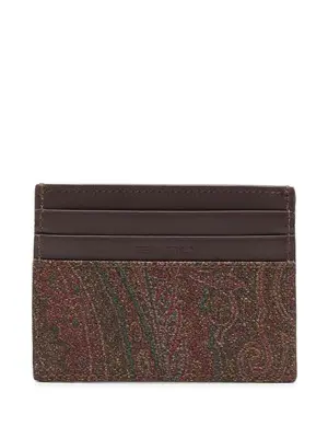 Etro Logo-embroidered Cotton-blend Cardholder