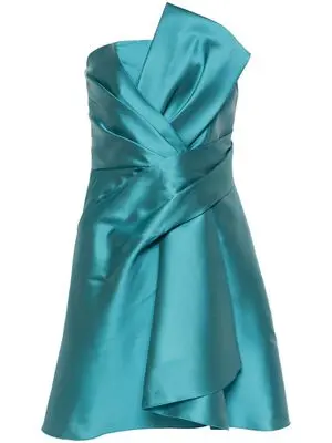 Alberta Ferretti Mikado Bustier Mini Dress - Blue