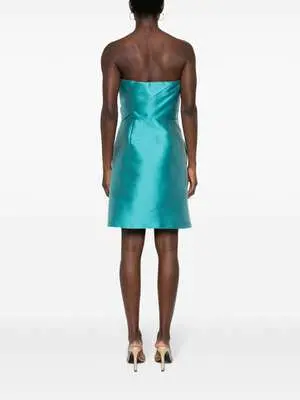 Alberta Ferretti Mikado Bustier Mini Dress - Blue