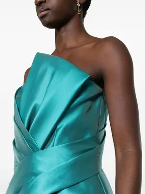 Alberta Ferretti Mikado Bustier Mini Dress - Blue
