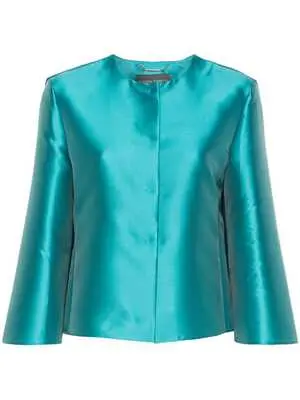 Alberta Ferretti Satin Cropped Jacket