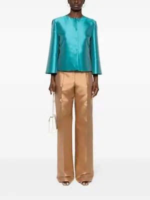 Alberta Ferretti Satin Cropped Jacket