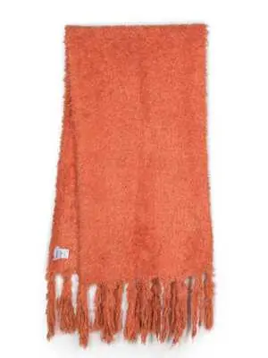 BONSAI Fluffy Frayed Scarf - Orange