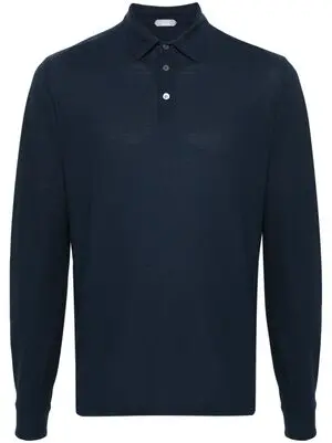 ZANONE Dyed Cotton Polo Shirt - Blue