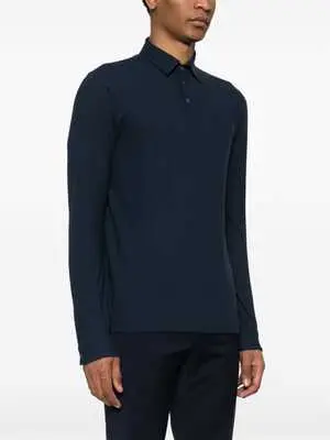 ZANONE Dyed Cotton Polo Shirt - Blue