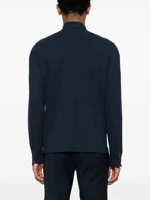 ZANONE Dyed Cotton Polo Shirt - Blue