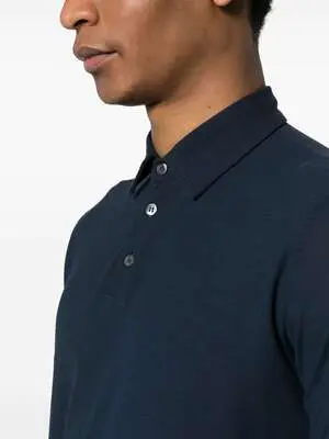 ZANONE Dyed Cotton Polo Shirt - Blue
