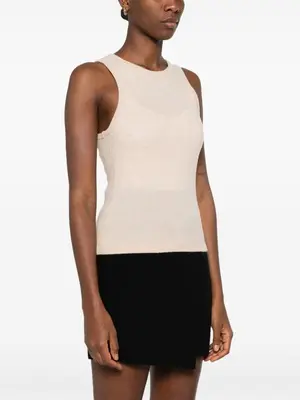 Max & Moi Sleeveless Cashmere Top - Neutrals