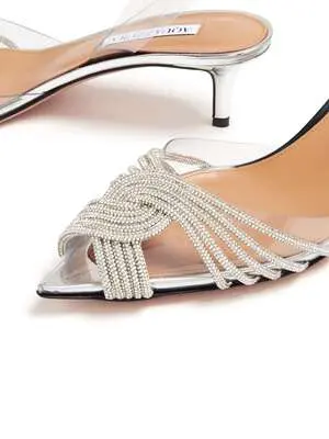 AQUAZZURA 50mm Gatsby Pumps - Silver