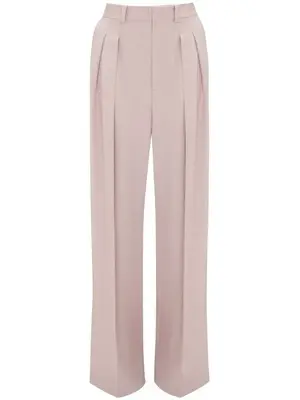 Victoria Beckham Double-pleat Wide-leg Trousers - Pink