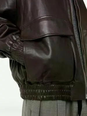 Studio Nicholson Piston Leather Zip-up Jacket - Brown