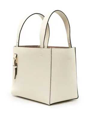 VALEXTRA Micro Bucket Leather Tote Bag - Neutrals