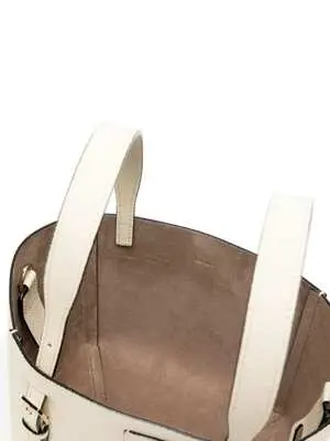 VALEXTRA Micro Bucket Leather Tote Bag - Neutrals