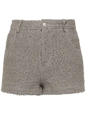IRO PARIS Daphna High-waisted Bouclé Shorts - Grey