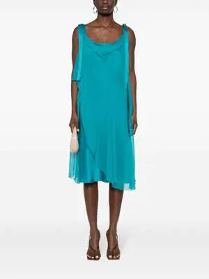 Alberta Ferretti Layered Silk Midi Dress