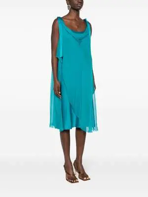 Alberta Ferretti Layered Silk Midi Dress
