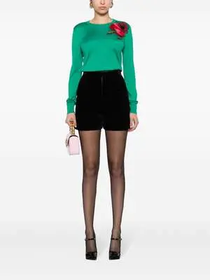 Dolce & Gabbana Floral-appliqué Silk Jumper