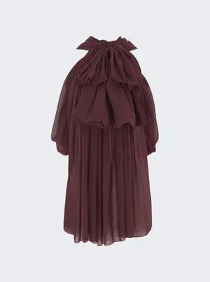 Saint Laurent Lavalliere Neck Blouse - Bordeaux Fonce