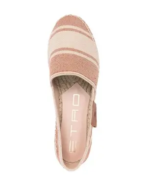 Etro Striped Canvas Espadrilles - Neutrals