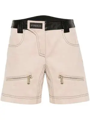 Pinko Scilla Paneled Leather Shorts