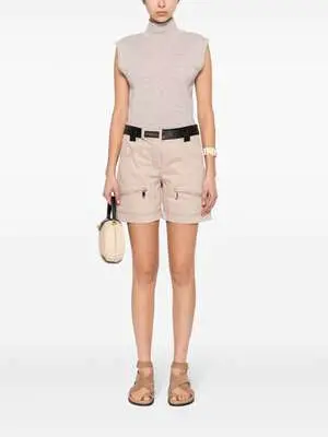 Pinko Scilla Paneled Leather Shorts
