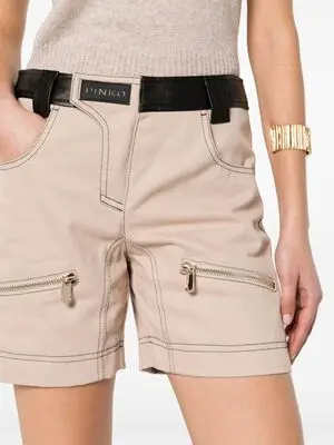Pinko Scilla Paneled Leather Shorts