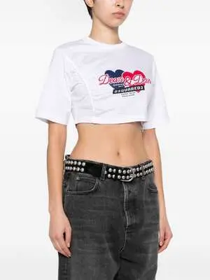 Dsquared2 Gathered Cropped T-shirt