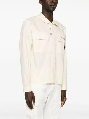 C.P. COMPANY Lens-detail Cotton Shirt - Neutrals