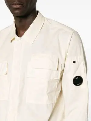 C.P. COMPANY Lens-detail Cotton Shirt - Neutrals