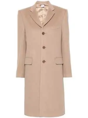Aspesi Single-breasted Alpaca Wool-blend Coat