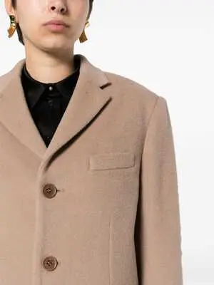 Aspesi Single-breasted Alpaca Wool-blend Coat