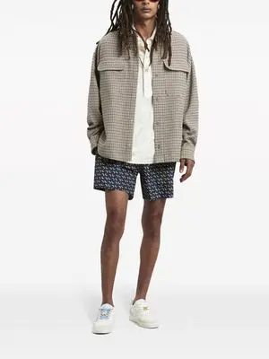 Palm Angels Logo-print Checked Overshirt