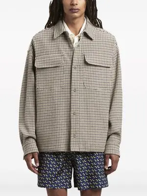 Palm Angels Logo-print Checked Overshirt