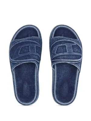 DIESEL Sa-slide D Oval Logo-embossed Slides