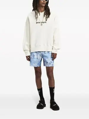 Palm Angels Logo-print Cotton Sweatshirt - White