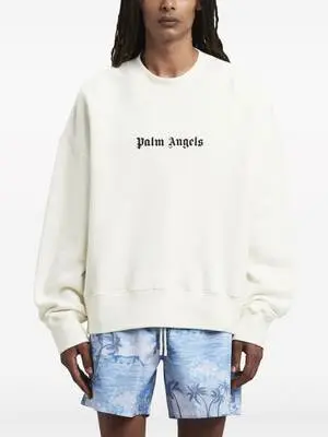 Palm Angels Logo-print Cotton Sweatshirt - White