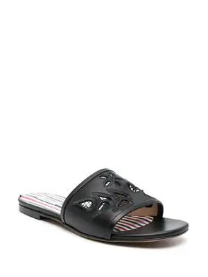 Thom Browne Icon Claquette Leather Slides